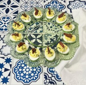 Jamon Serrano Deviled Eggs - Abuela's Cuban Counter