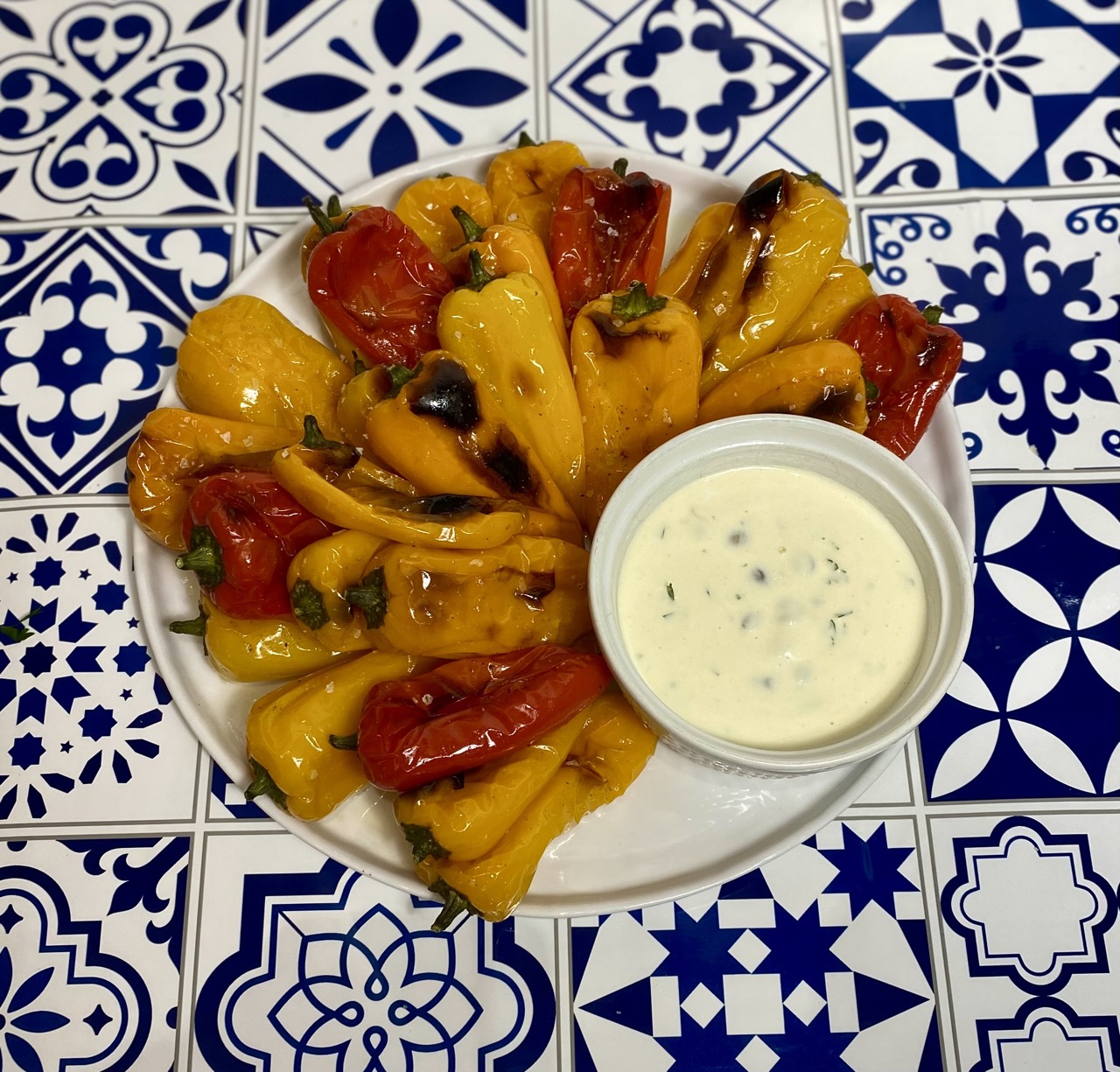 Roasted Mini Peppers and Caper Cream - Abuela's Cuban Counter