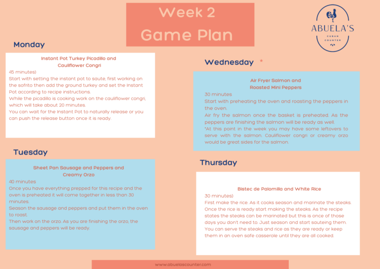 Our Back to School Meal Plan - Abuela's Cuban Counter