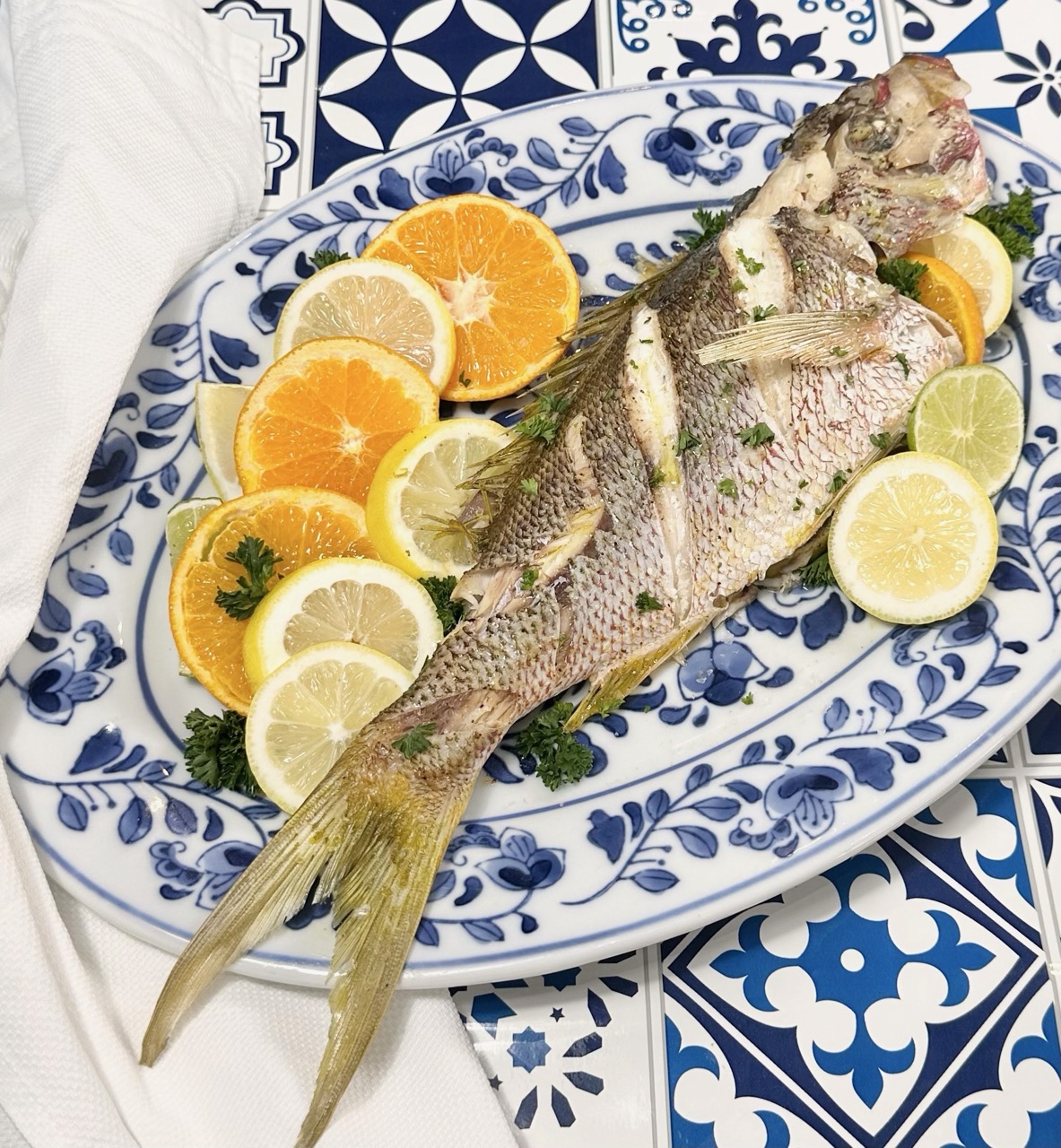 Whole Baked Snapper - Abuela's Cuban Counter